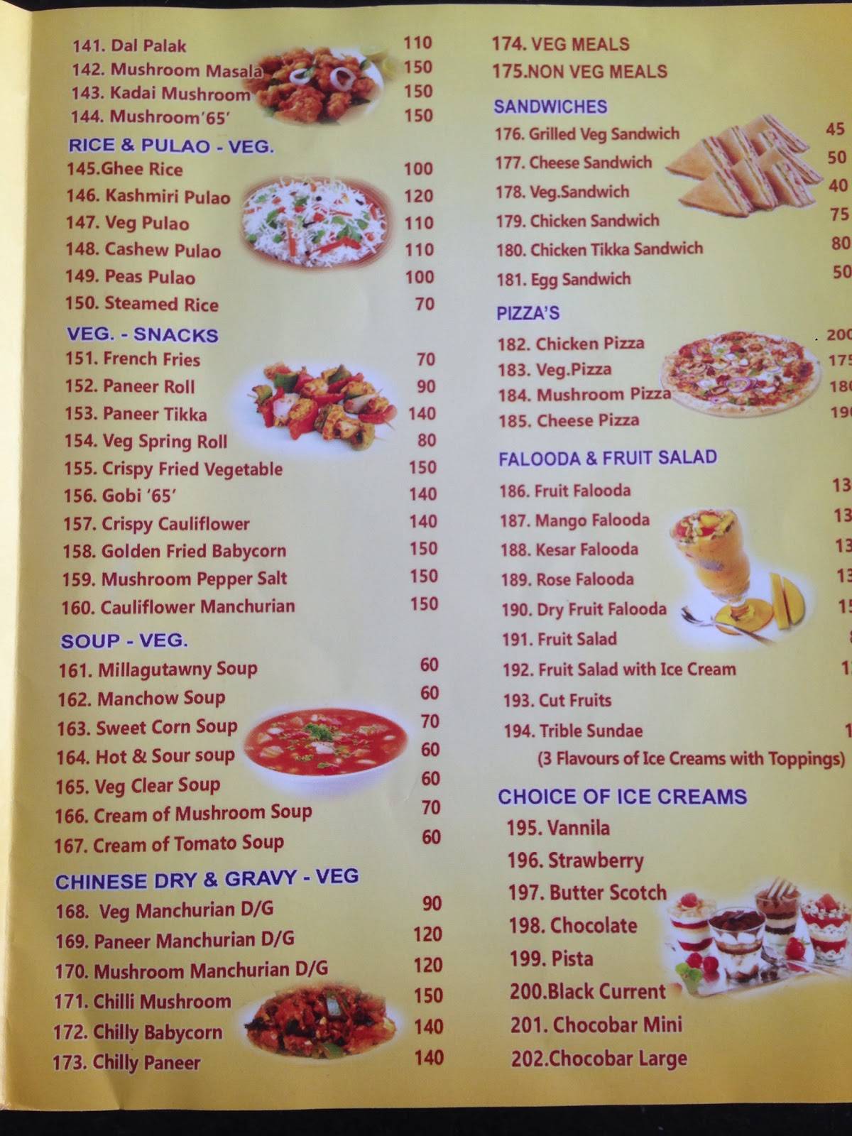 Menu at Richway Garden Restaurant, Adirampattinam