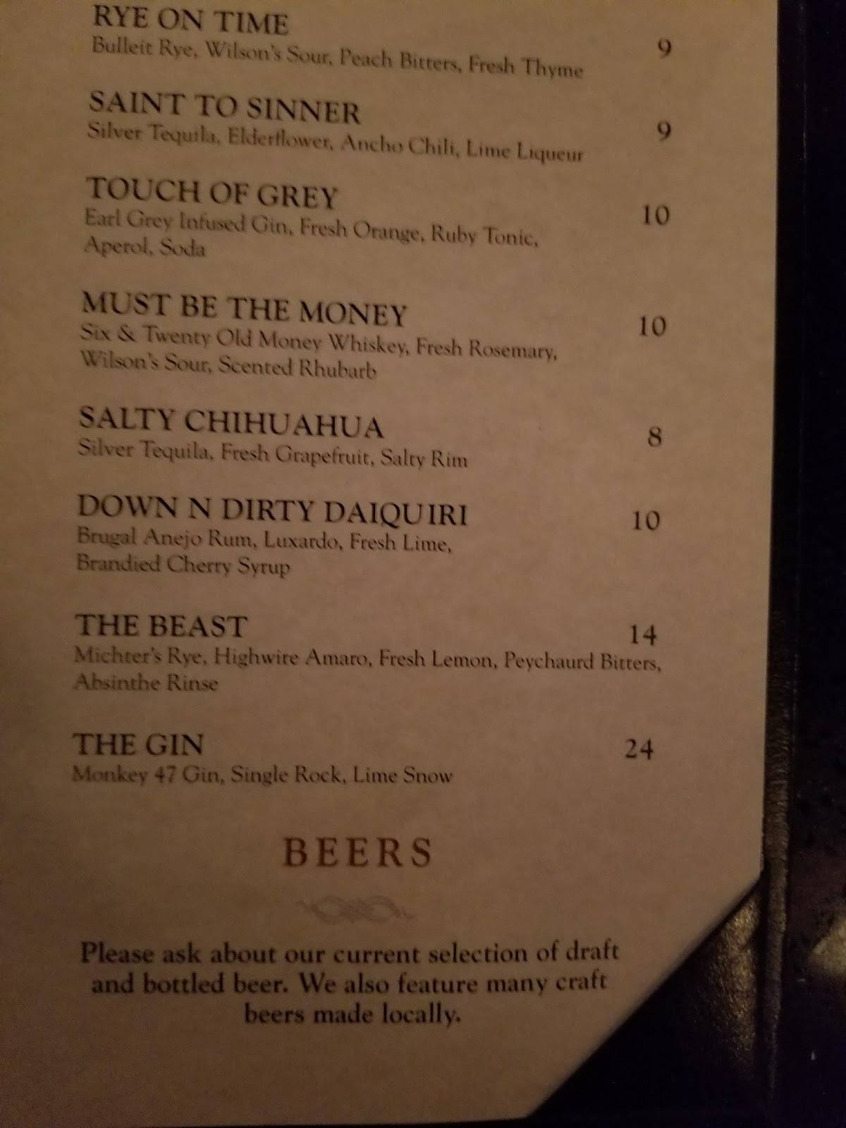 Menu at Rick Erwin's West End Grille pub & bar, Greenville