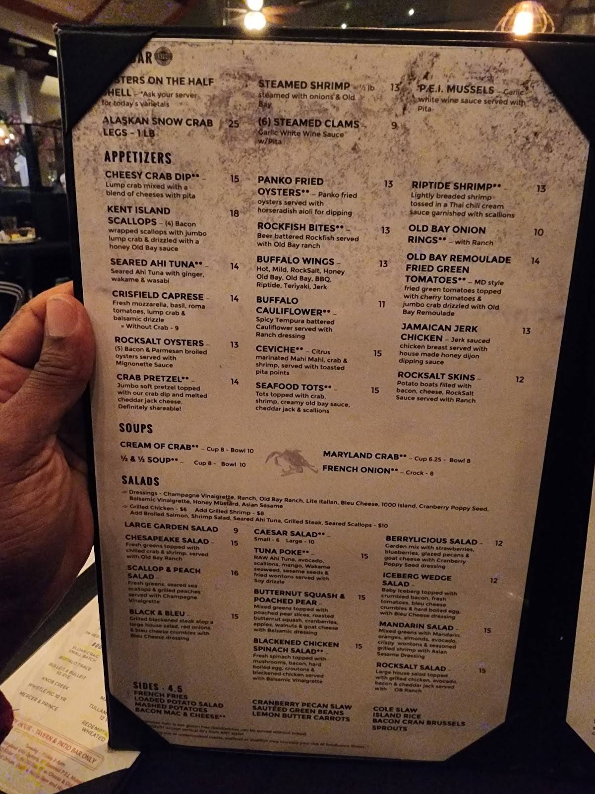 Menu at RockSalt Grille restaurant, Westminster