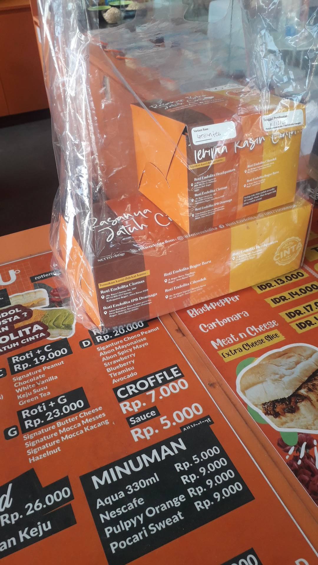 Carta de Roti Endolita Bogor Baru - Makanan, Roti Khas Bogor, Oleh ...