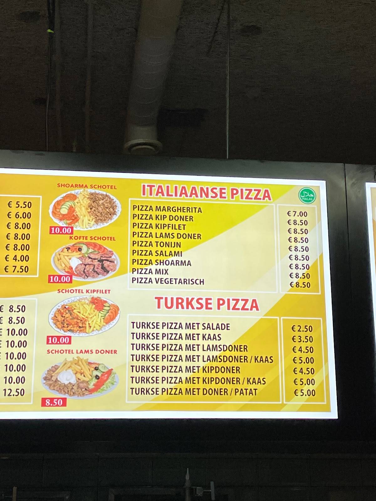 Menu at Yildiz Kebab, Rotterdam