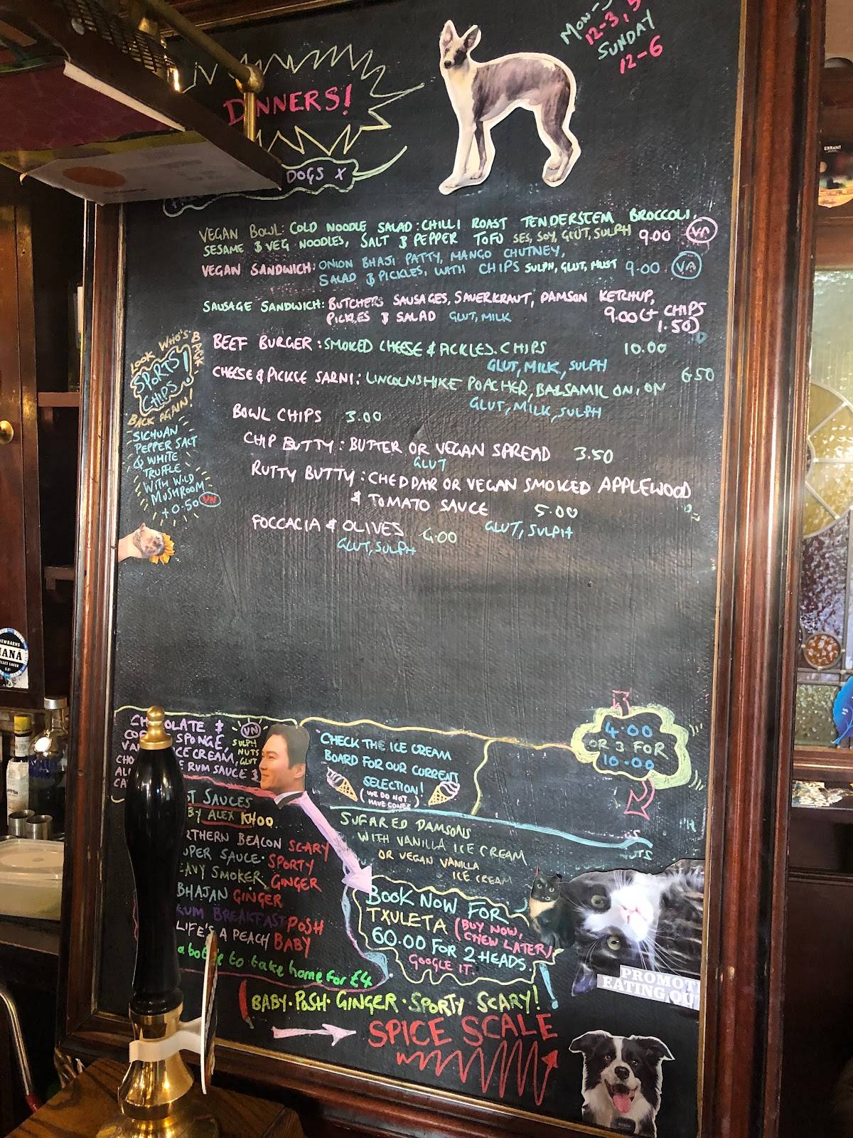 Menu at Rutland Arms pub & bar, Sheffield, 86 Brown St