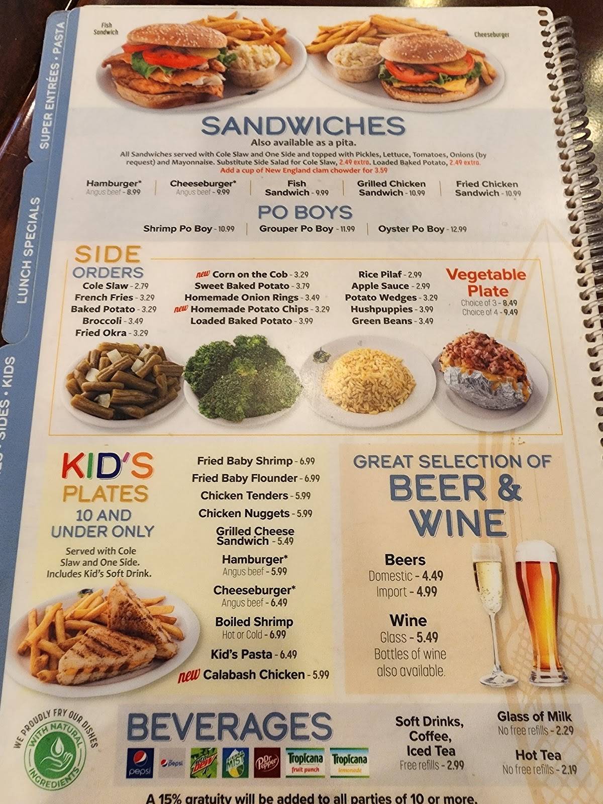 Menu at SILVER BAY restaurant, Simpsonville, 916 NE Main St