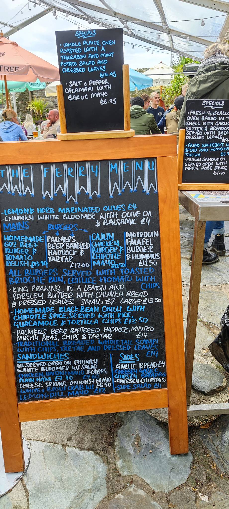 Menu at The Ferry Inn pub & bar, Salcombe