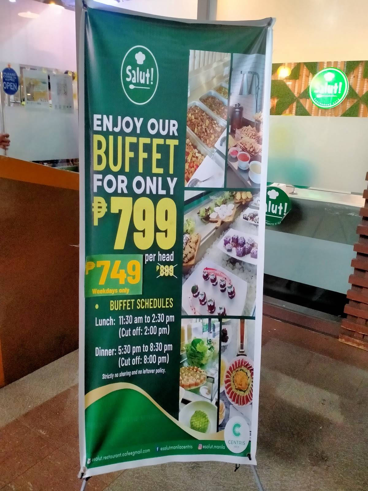 Menu at Salut! Restaurant Café - Centris Walk, Quezon City
