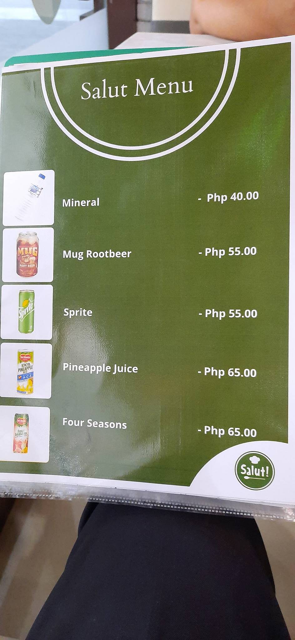 Menu at Salut! Restaurant Café - Centris Walk, Quezon City