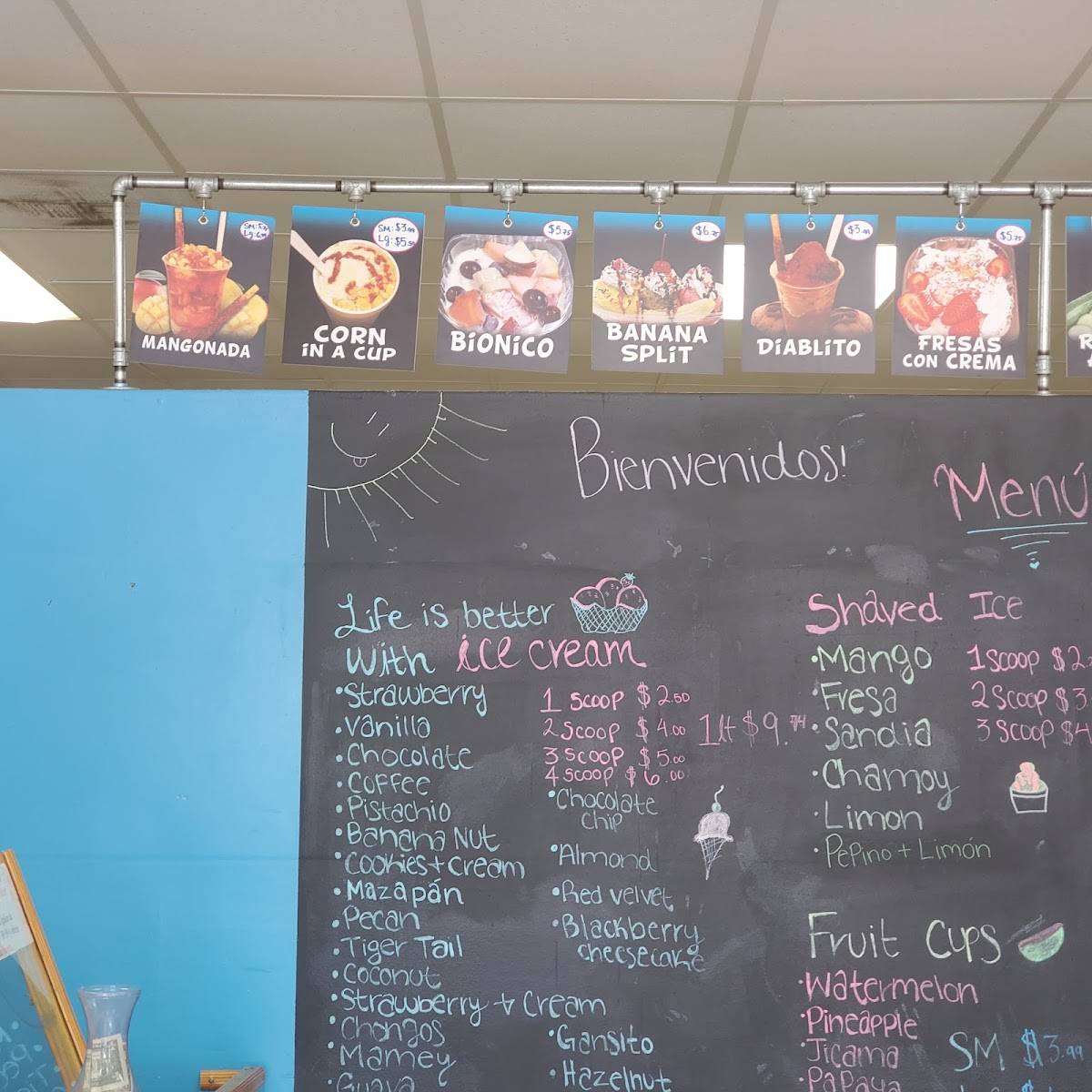 Carta del restaurante Helados Aranda, San Antonio, Nacogdoches Rd
