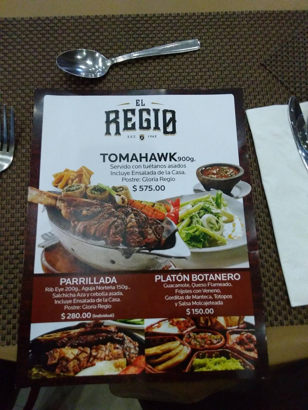 Carta de Restaurante Regio, San Nicolás de los Garza, Avenida ...