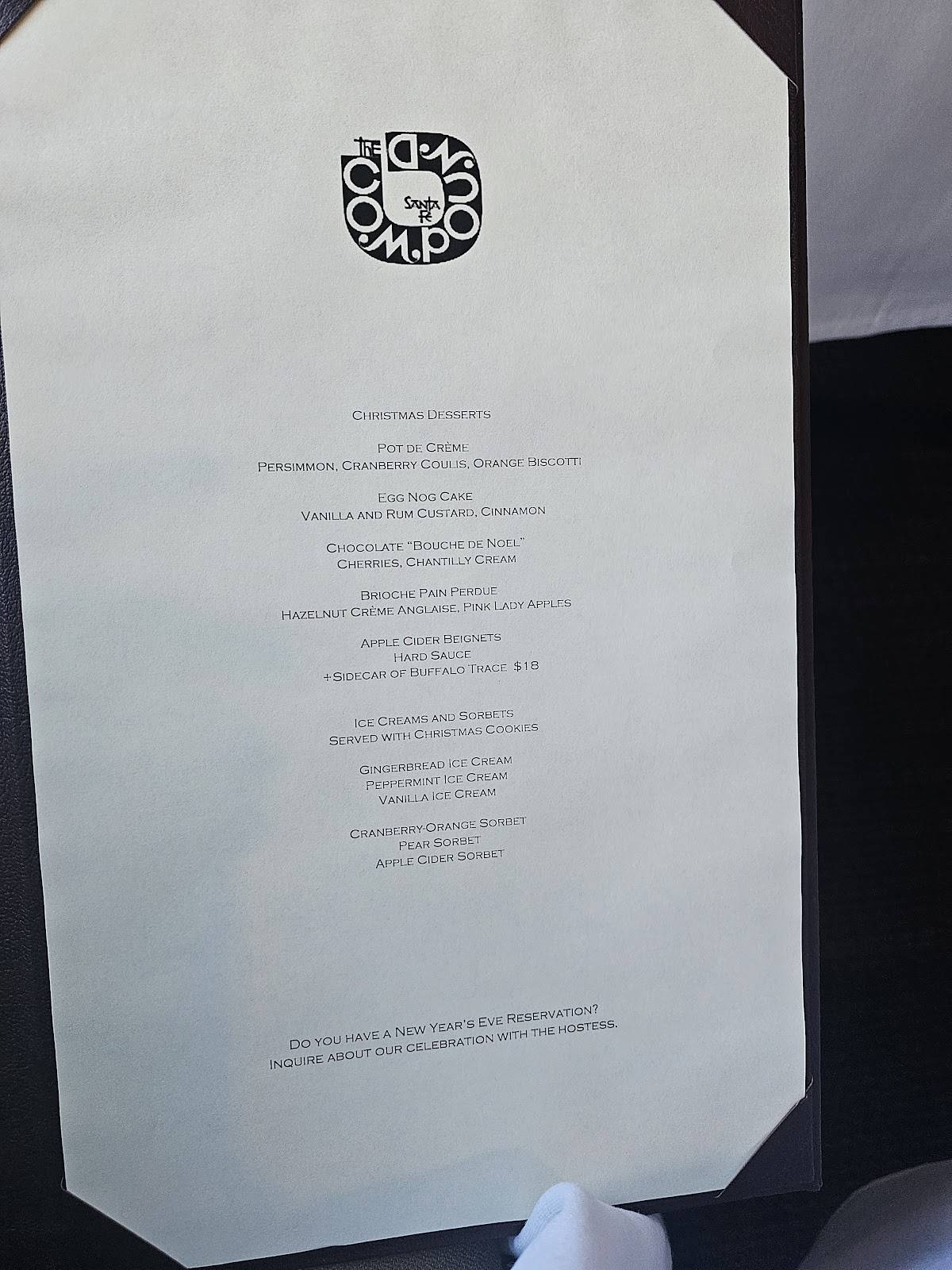 Menu at The Compound pub & bar, Santa Fe