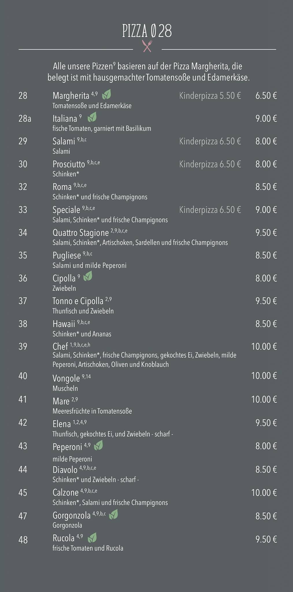 Speisekarte von Sempre Noi restaurant, Ehingen (Donau)