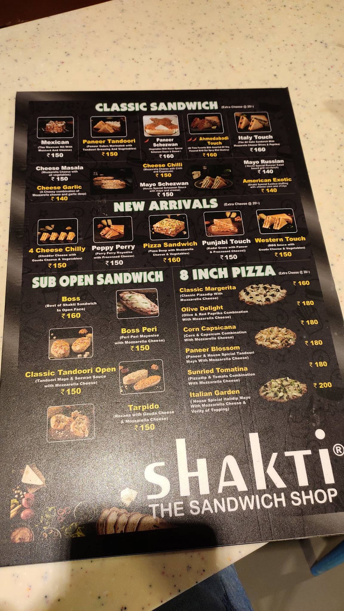 Menu at Shakti Sandwich, Mehsana