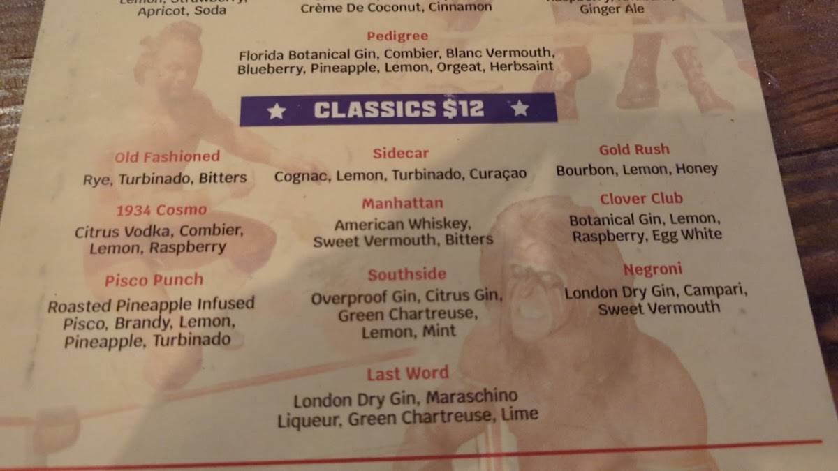 Menu at Sidecar pub & bar, Jacksonville
