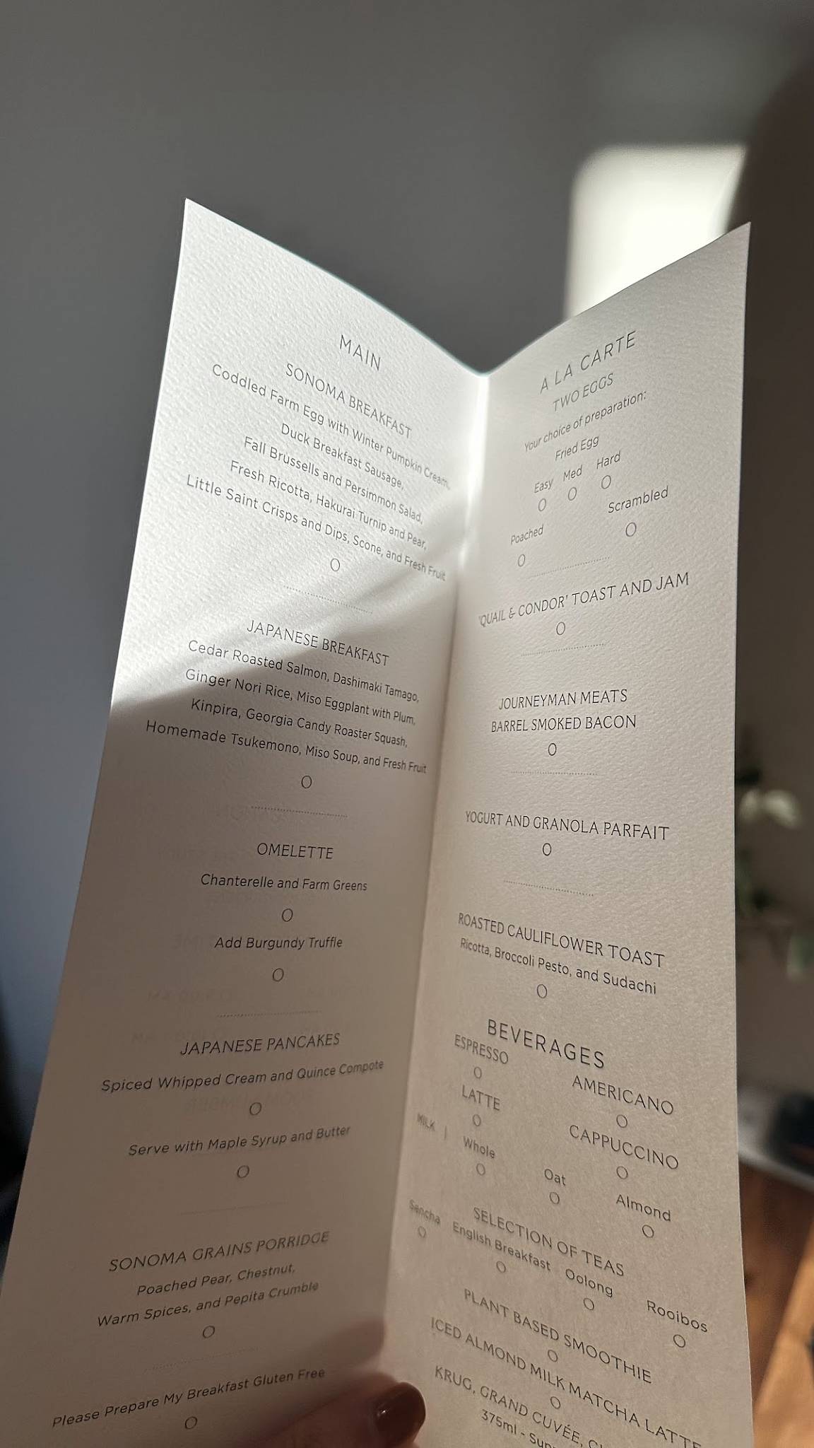 Menu at SingleThread Farm - Restaurant - Inn, Healdsburg