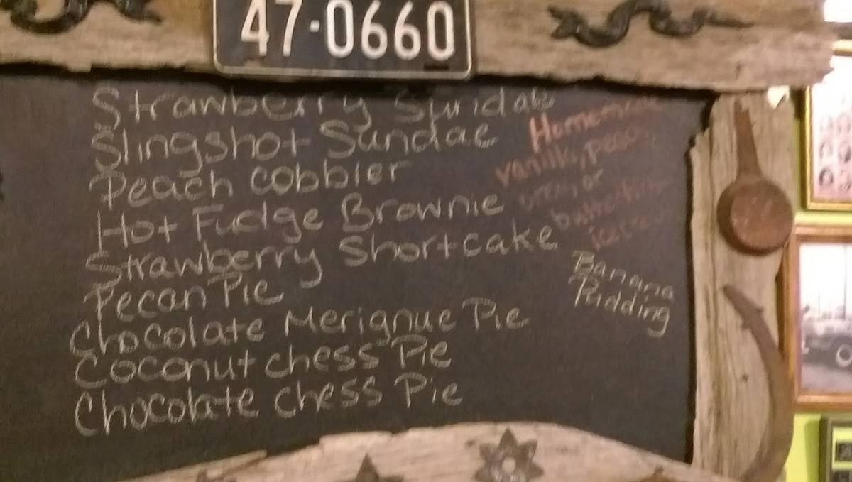 Menu at Sling Shot Charlie's restaurant, Arlington