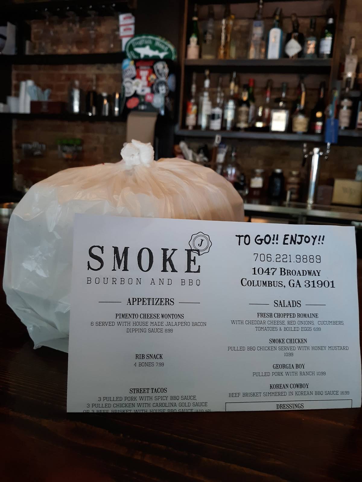 Menu at Smoke Bourbon and BBQ, Columbus