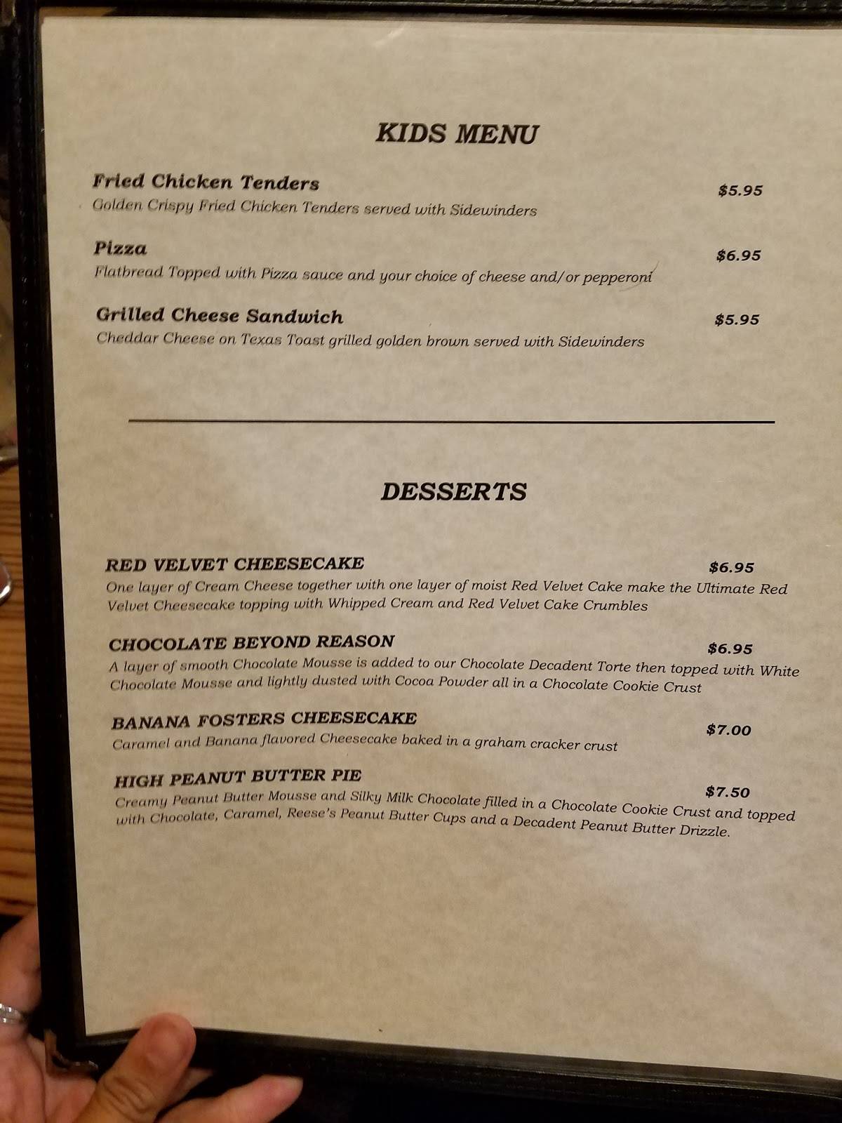 Menu at Spigots Brew Pub, Houma