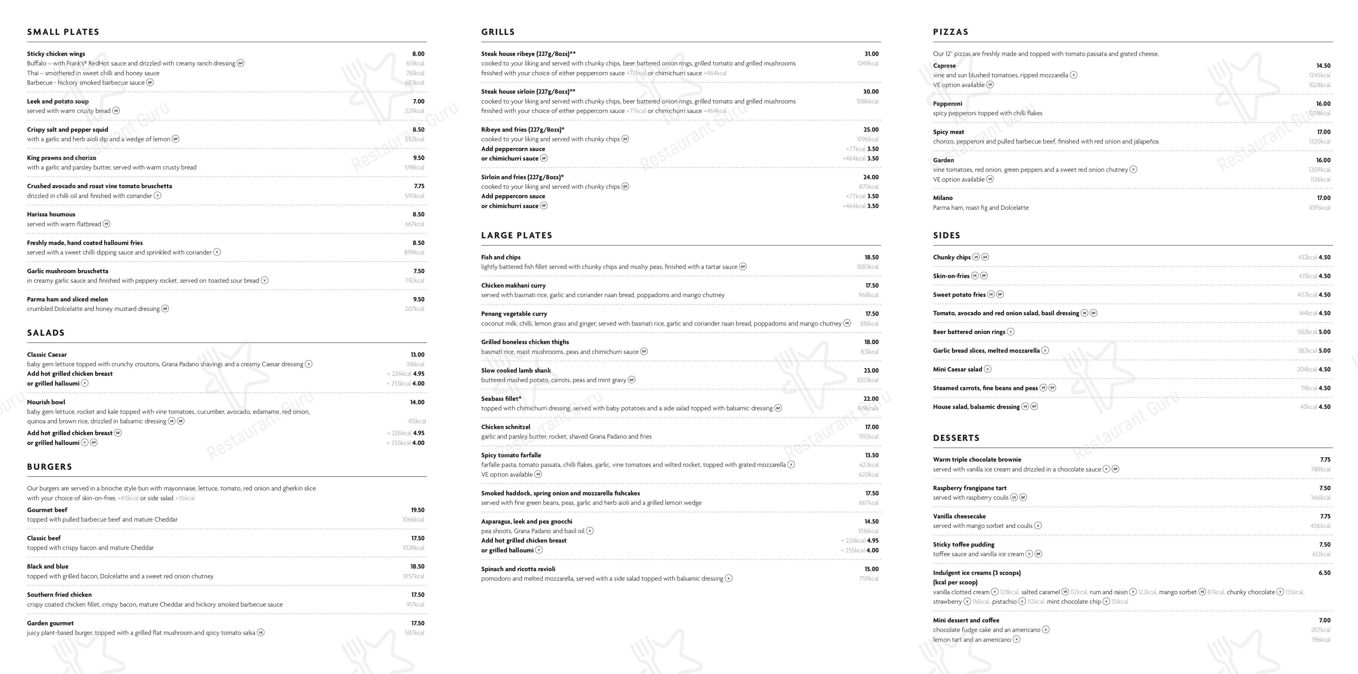 Menu at Stables Bar & Grill Restaurant @ Crowne Plaza, Chester