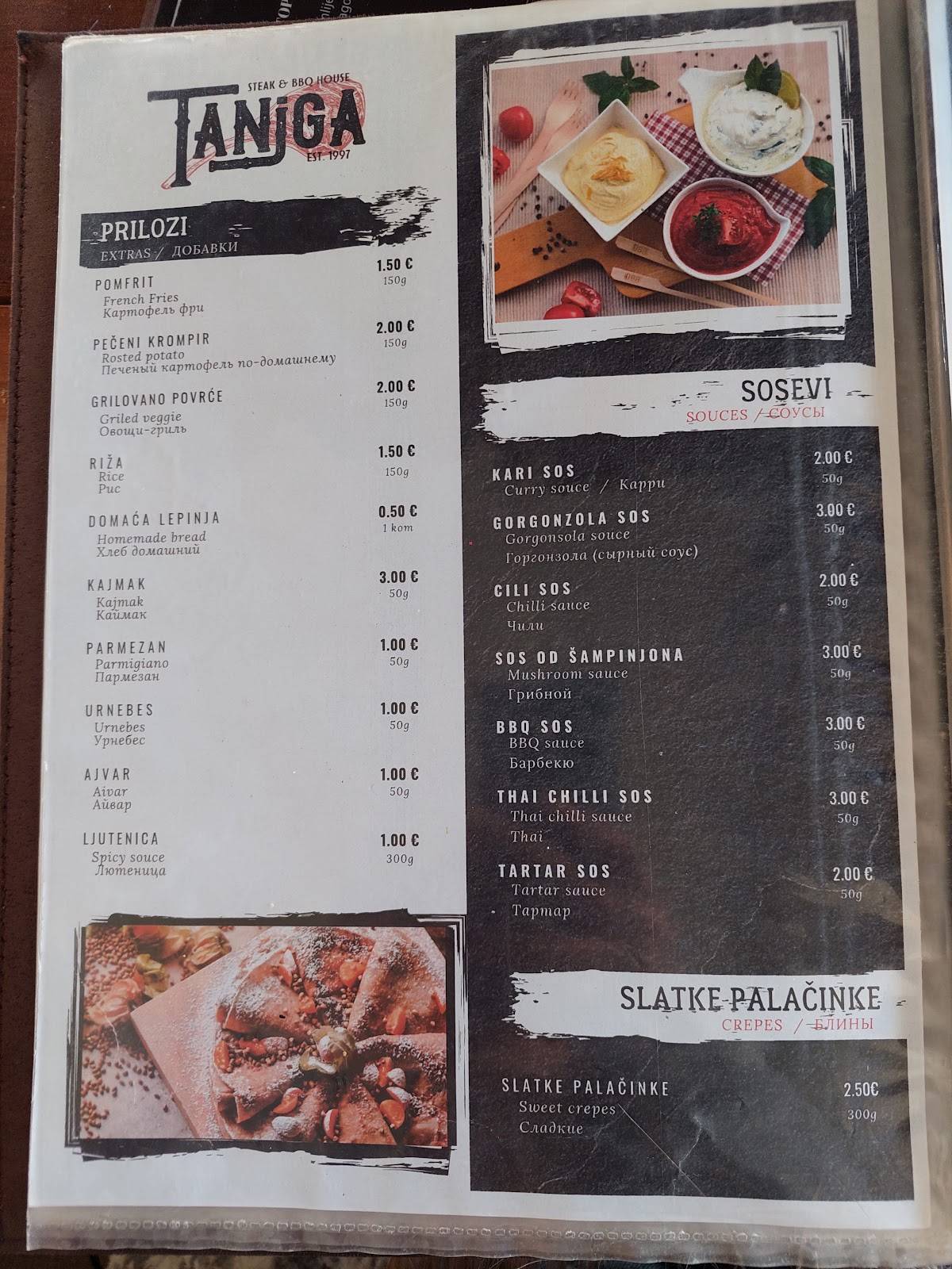 Menu at Steak & BBQ House Tanjga, Tivat