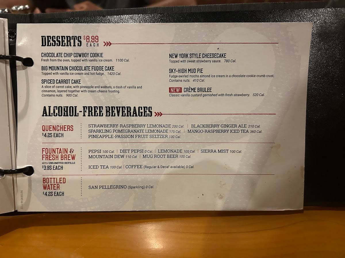 Menu at Black Angus Steakhouse, Pearl City