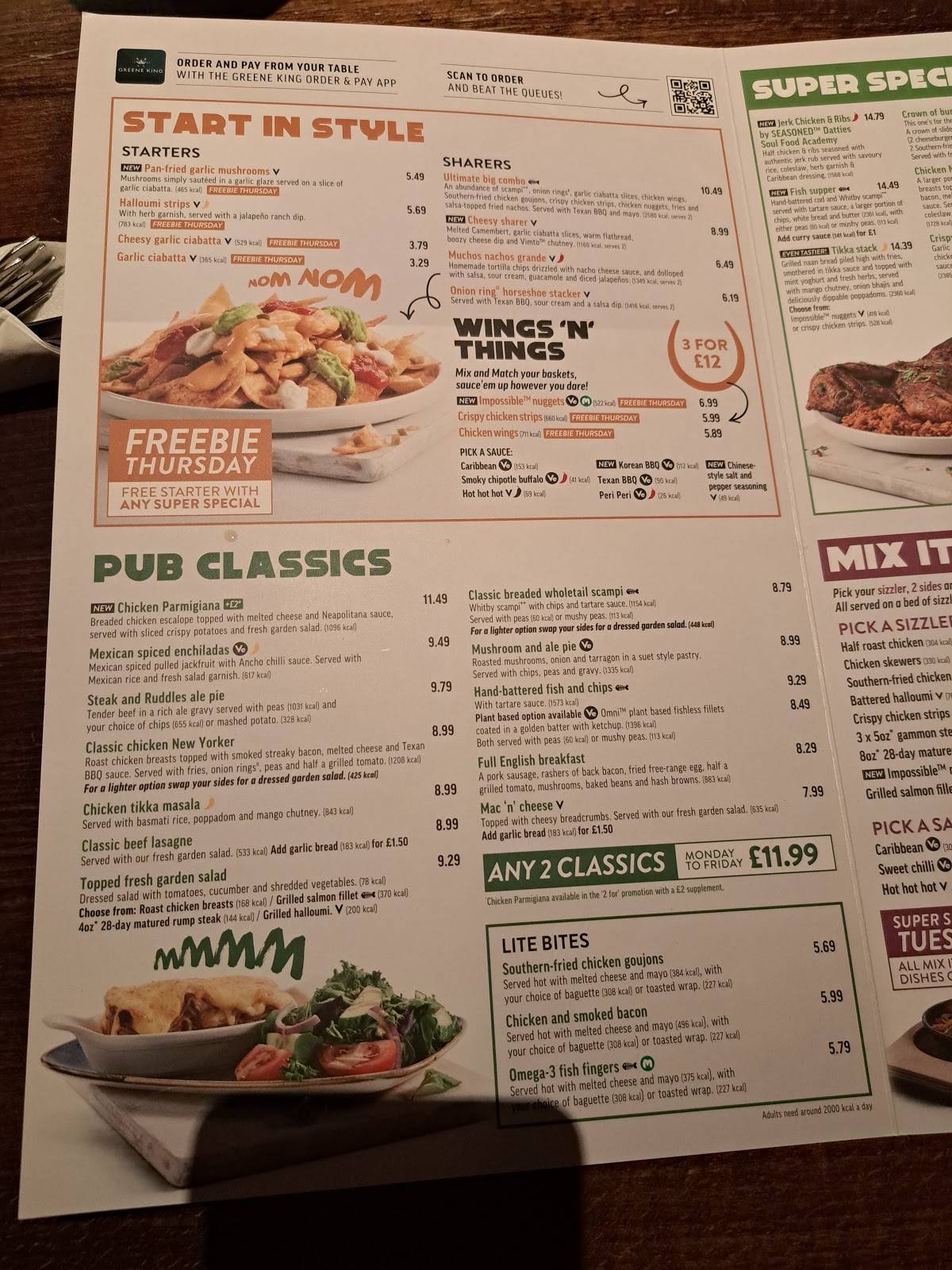 Menu at Steam Turbine pub & bar, Rugby