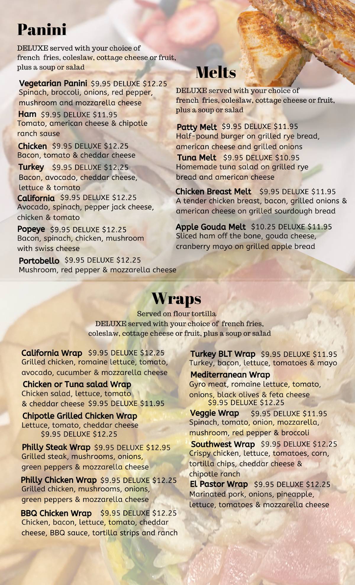 Menu at Sugar Grove Cafe, Sugar Grove, US-30