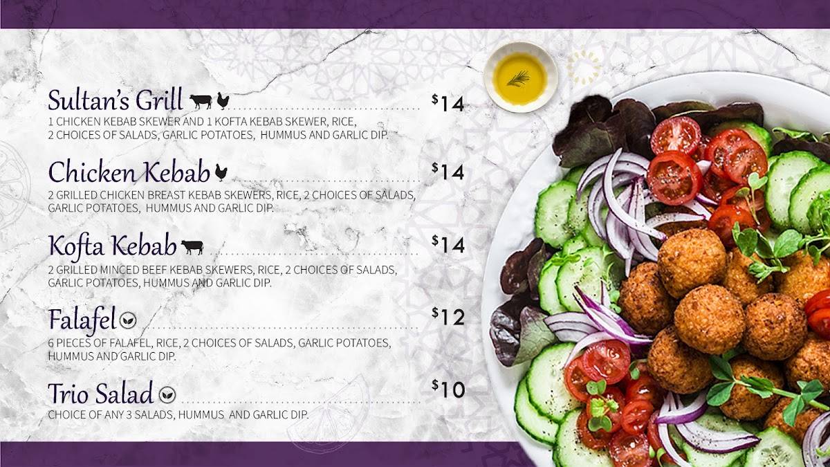 Carta del restaurante Sultan's Mediterranean Grill - The Eatery (Royal ...