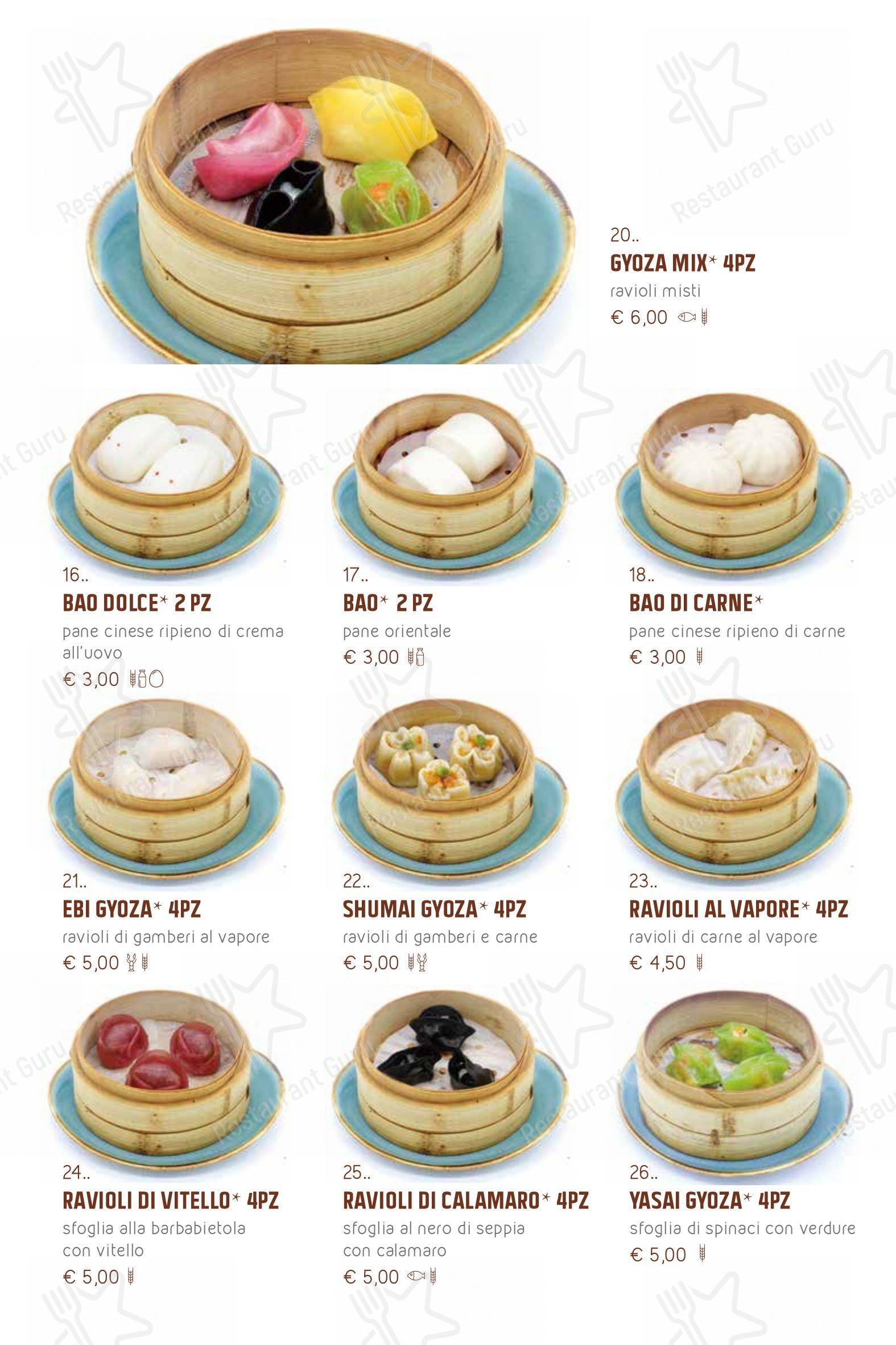 Menu da Sushi shou fusion restaurant, Segrate