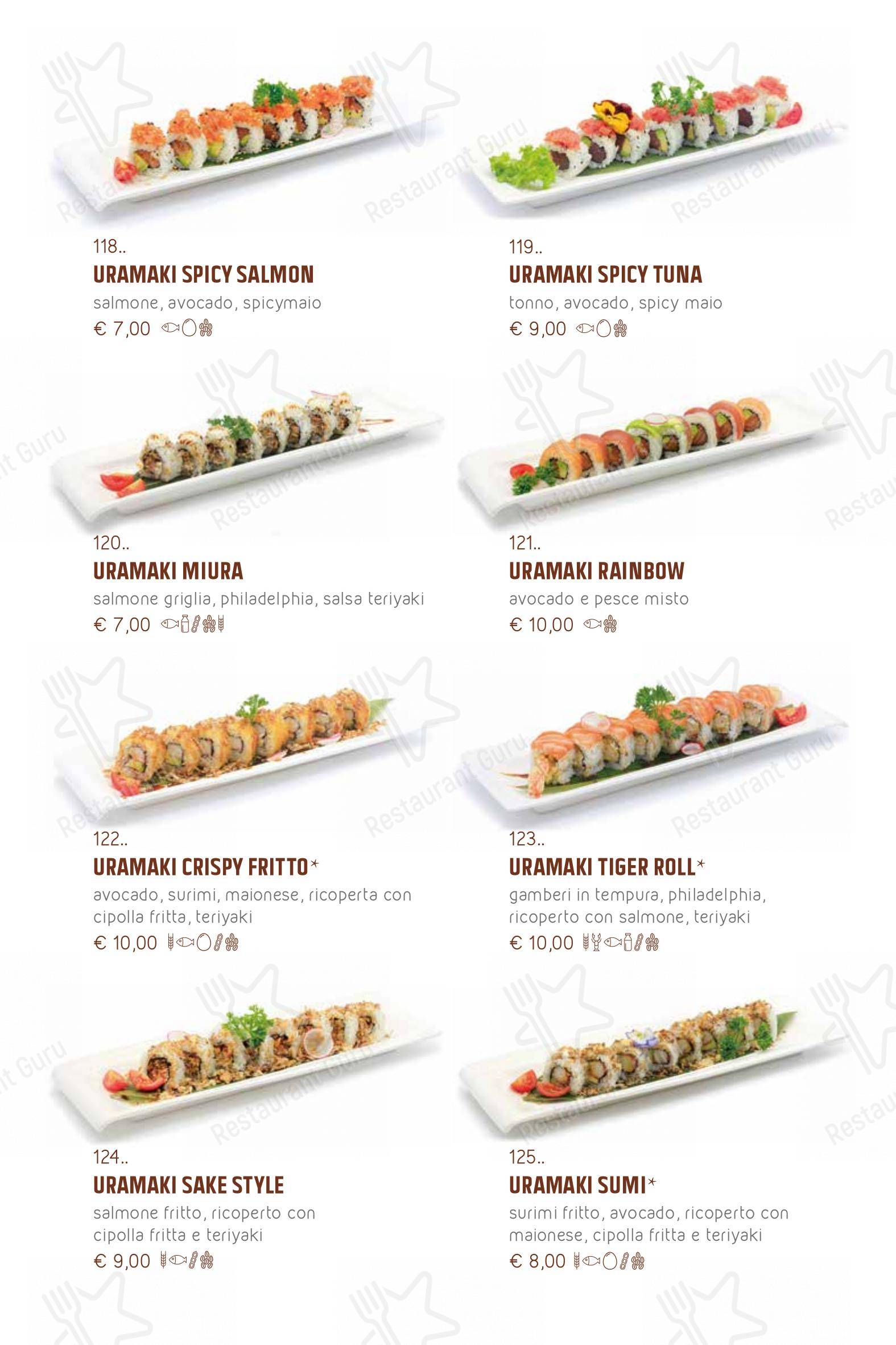 Menu da Sushi shou fusion restaurant, Segrate