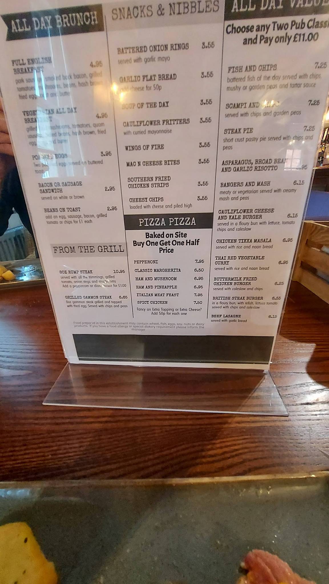 Menu at Swan & Talbot Inn pub & bar, Wetherby