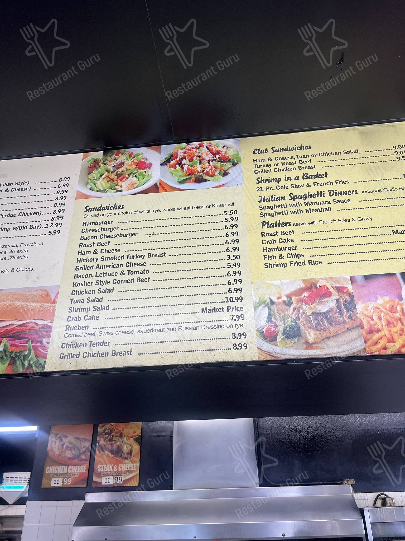 Menu at T J's Carry Out restaurant, Linthicum Heights