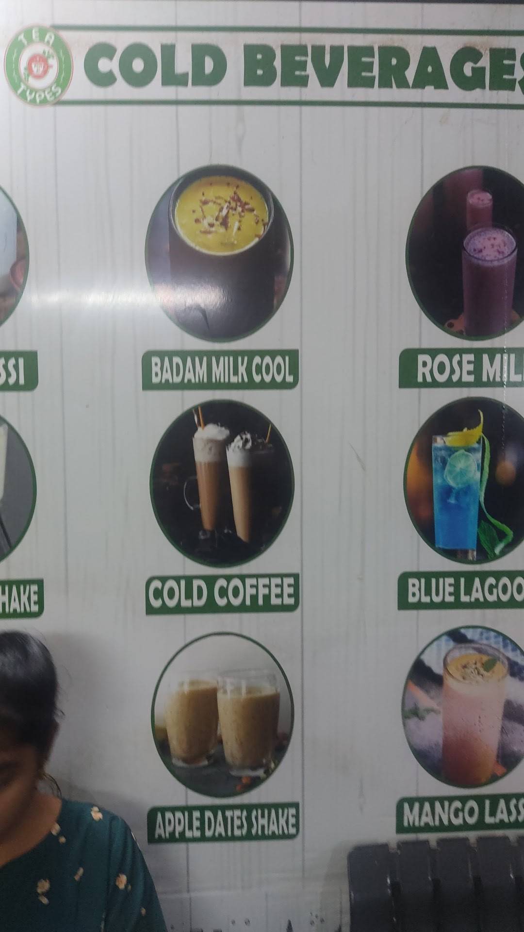 Menu at TEA TYPES, Nuzividu