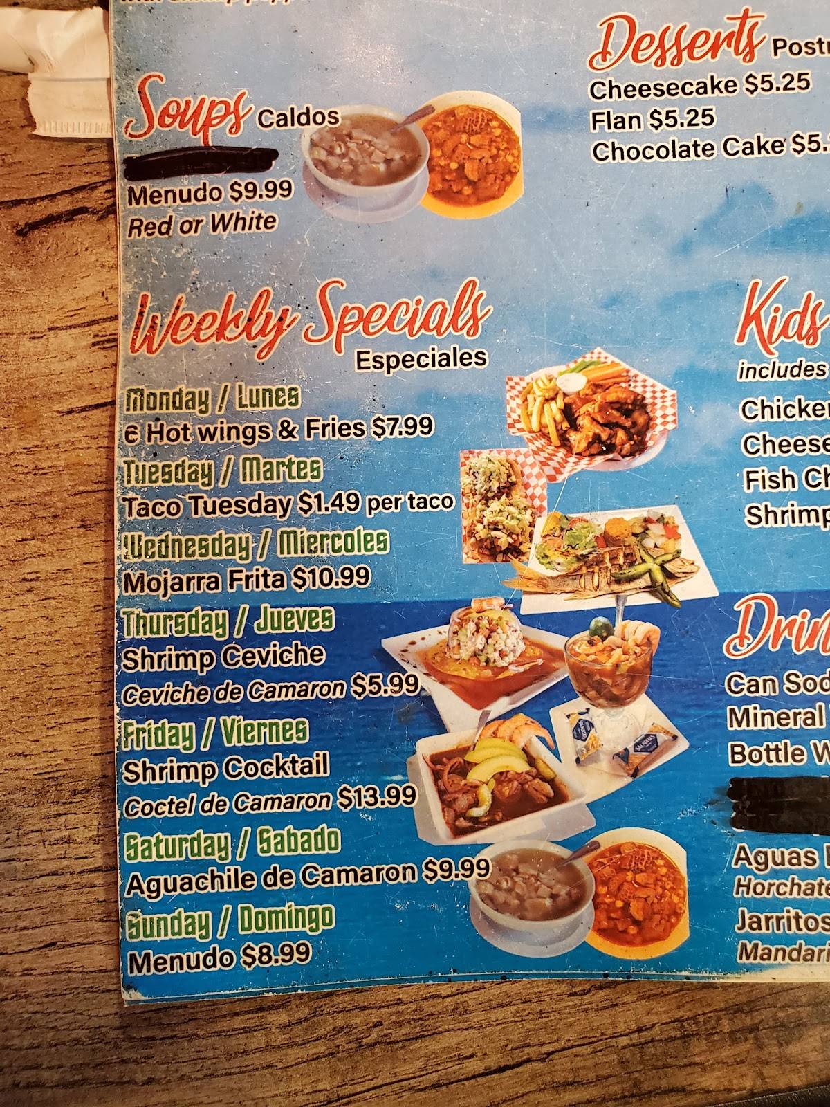 Menu at Casa Rivas Mexican Food & Mariscos restaurant, Mesa