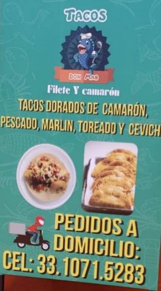 Menu at Tacos de pescado y camarón Don Mar restaurant, Tlaquepaque