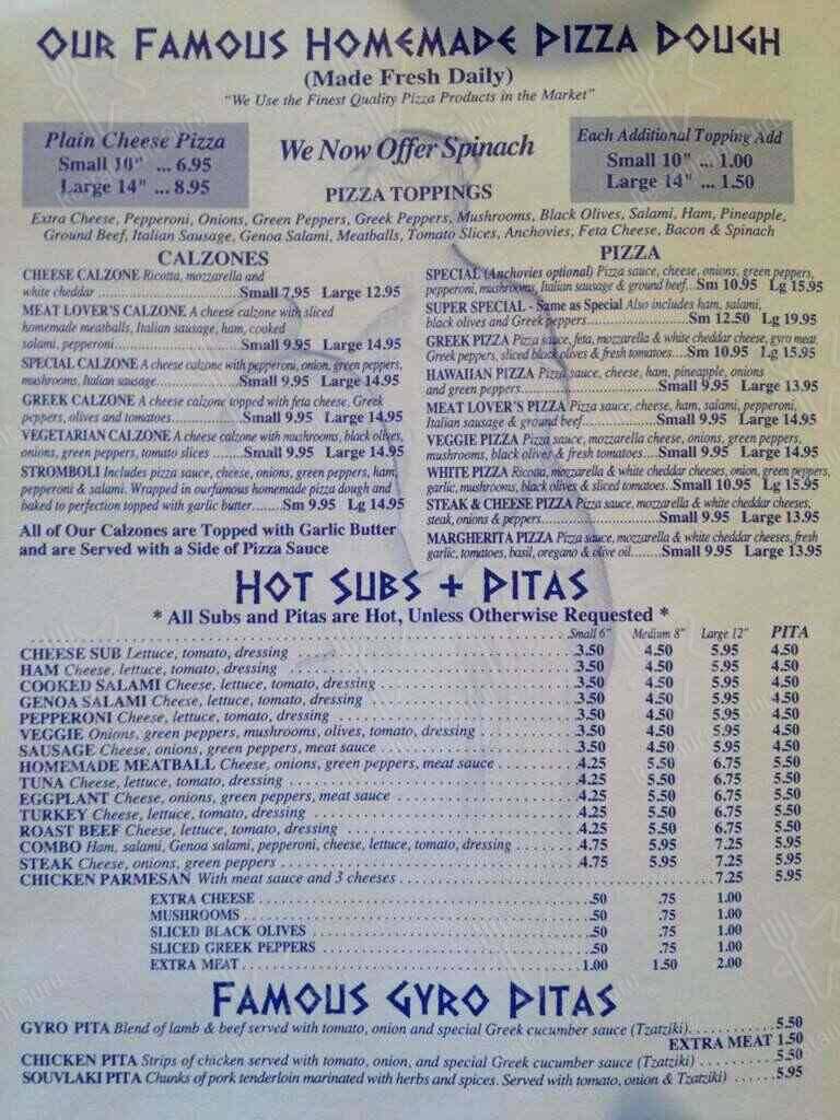 Menu at Takis Restaurant, Leesburg, N 14th St