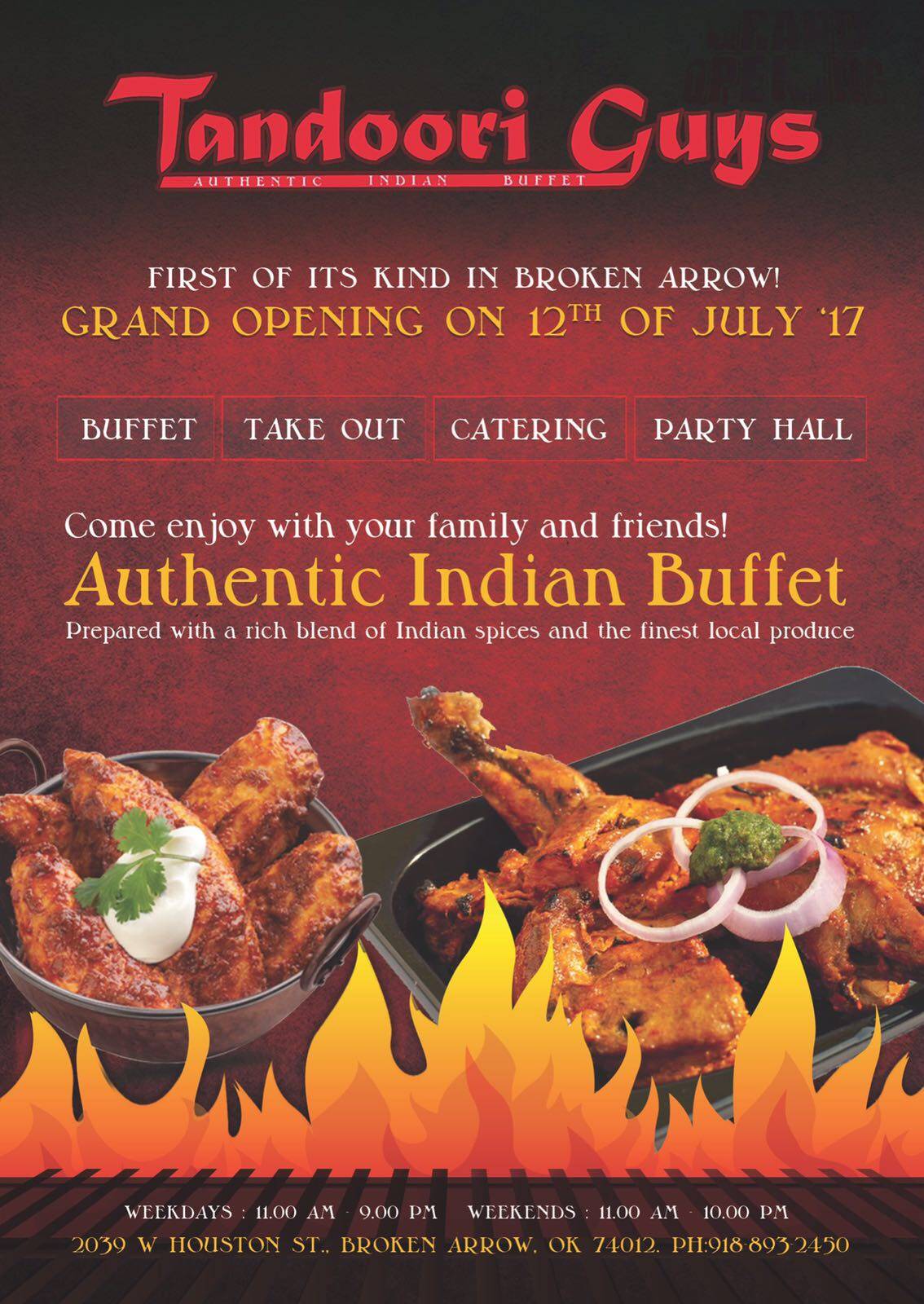 Menu at Tandoori Guys restaurant, Broken Arrow