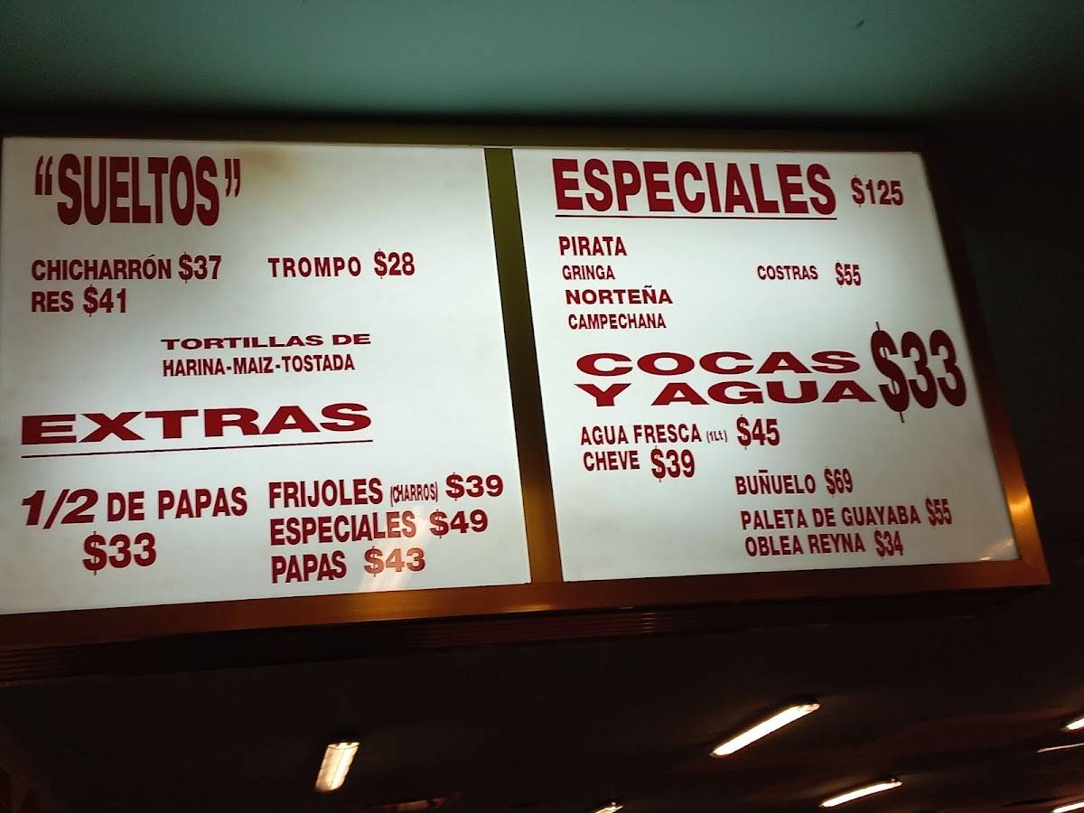Carta del restaurante Taquería Orinoco ( TEC ), Monterrey, Av. Del ...