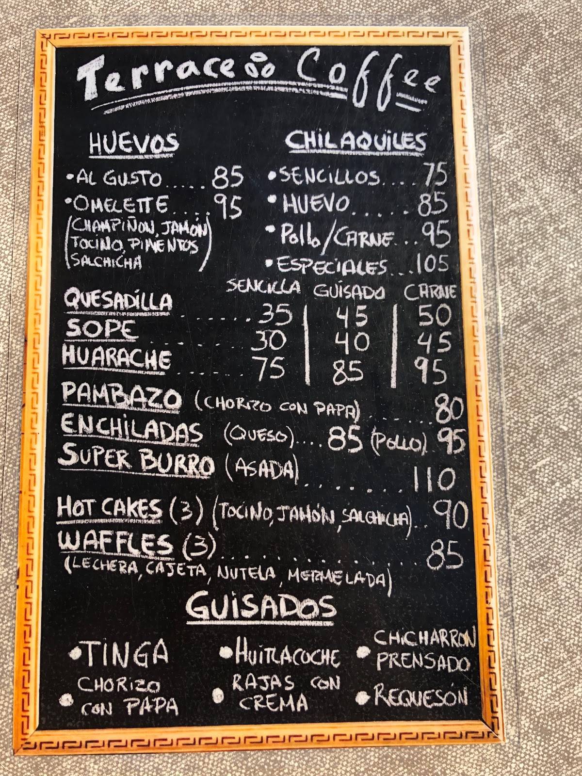 Menu at Terrace Coffee TC cafe, Cabo San Lucas