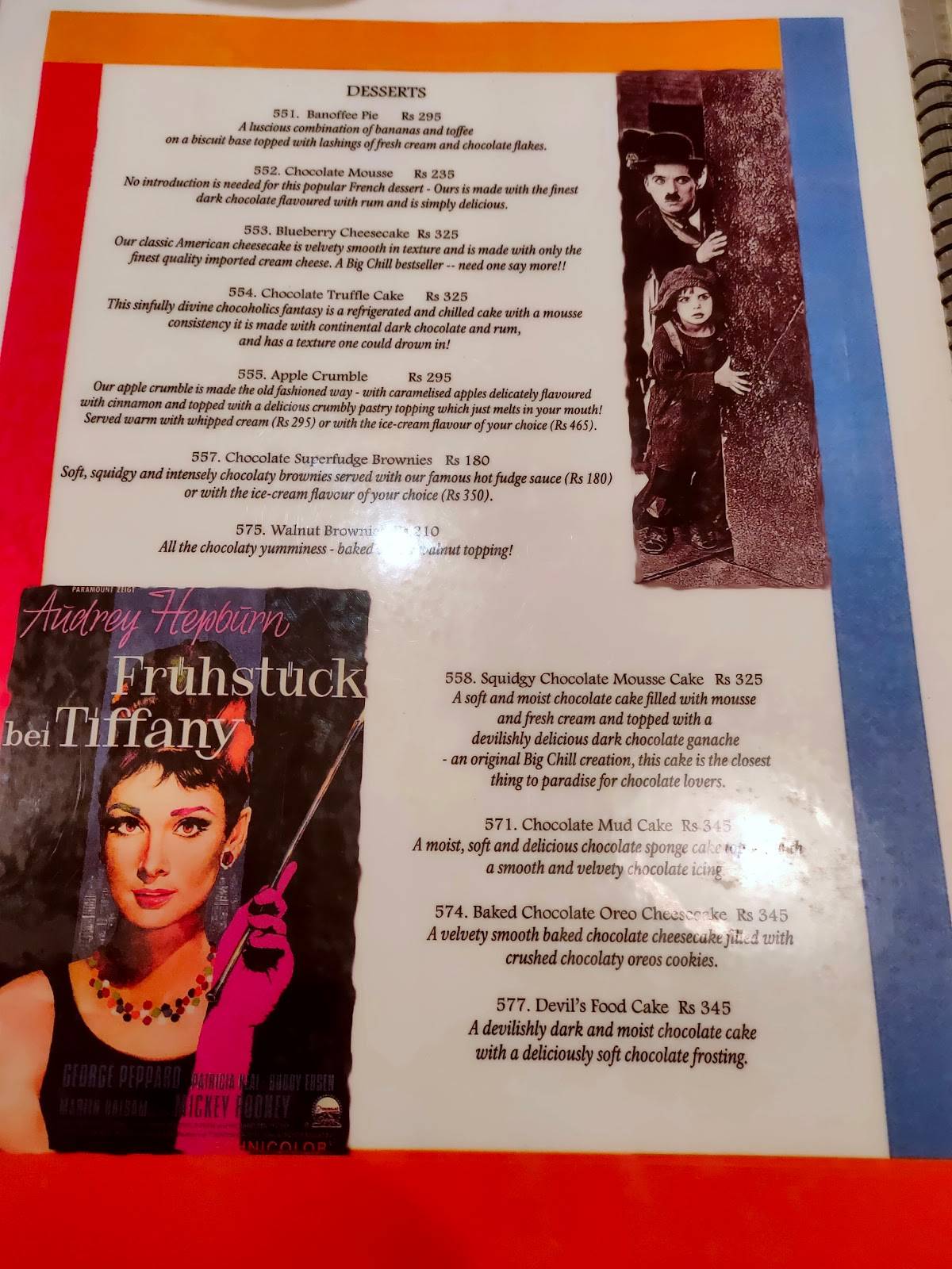 Menu at The Big Chill, Noida, 3RD