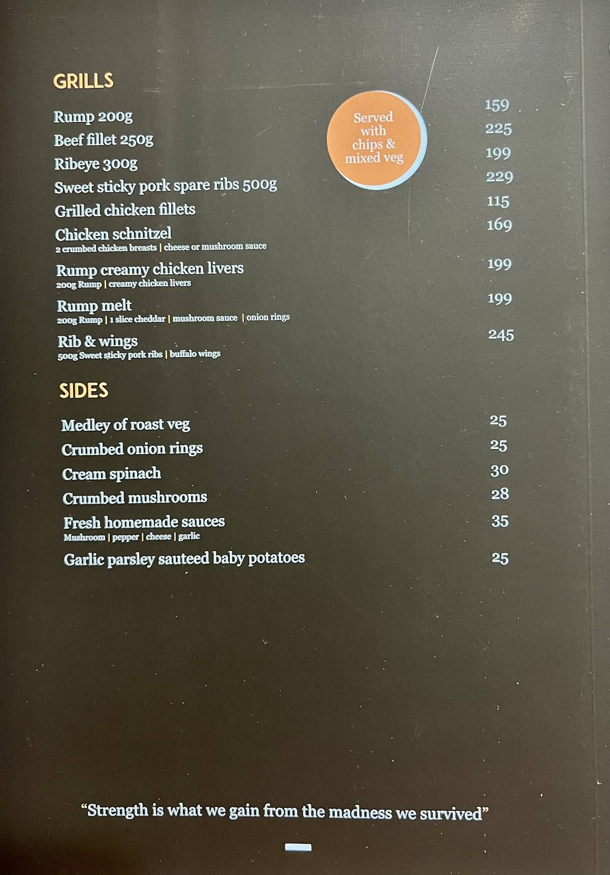 Menu at @ The Bistro Rynfield BBQ, Benoni