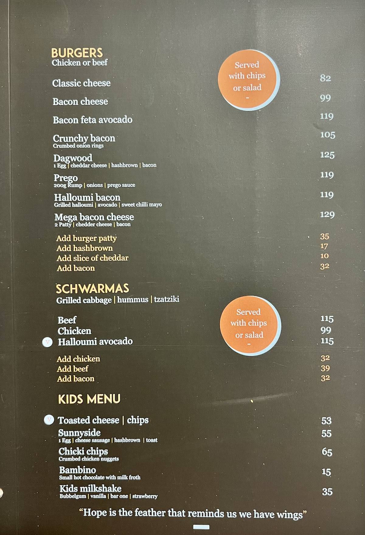 Menu at @ The Bistro Rynfield BBQ, Benoni
