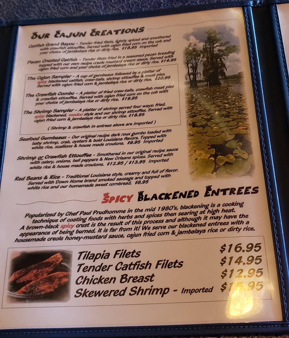 Menu at The Blind Tiger pub & bar, Shreveport