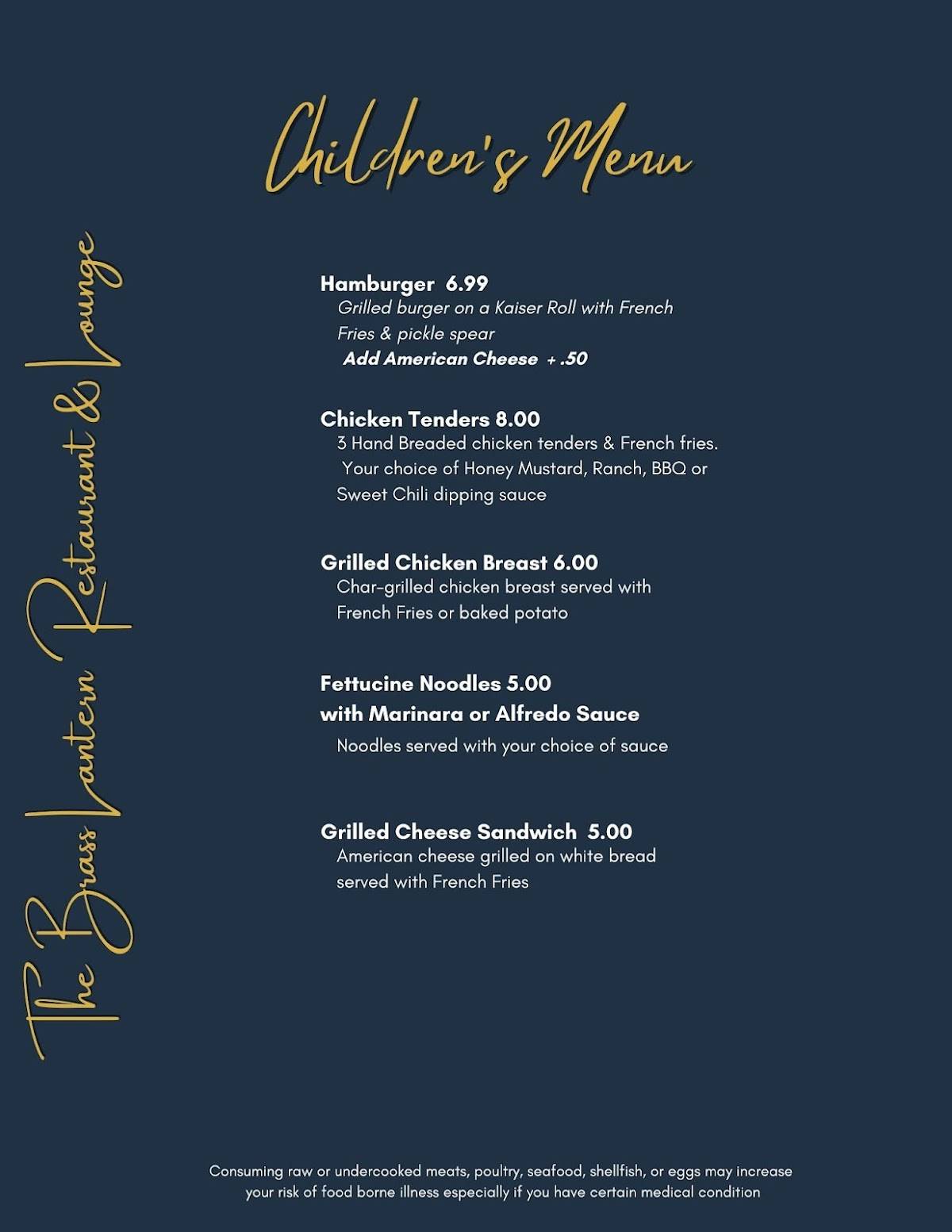 Menu at The Lantern Steakhouse & Pub, Crossville