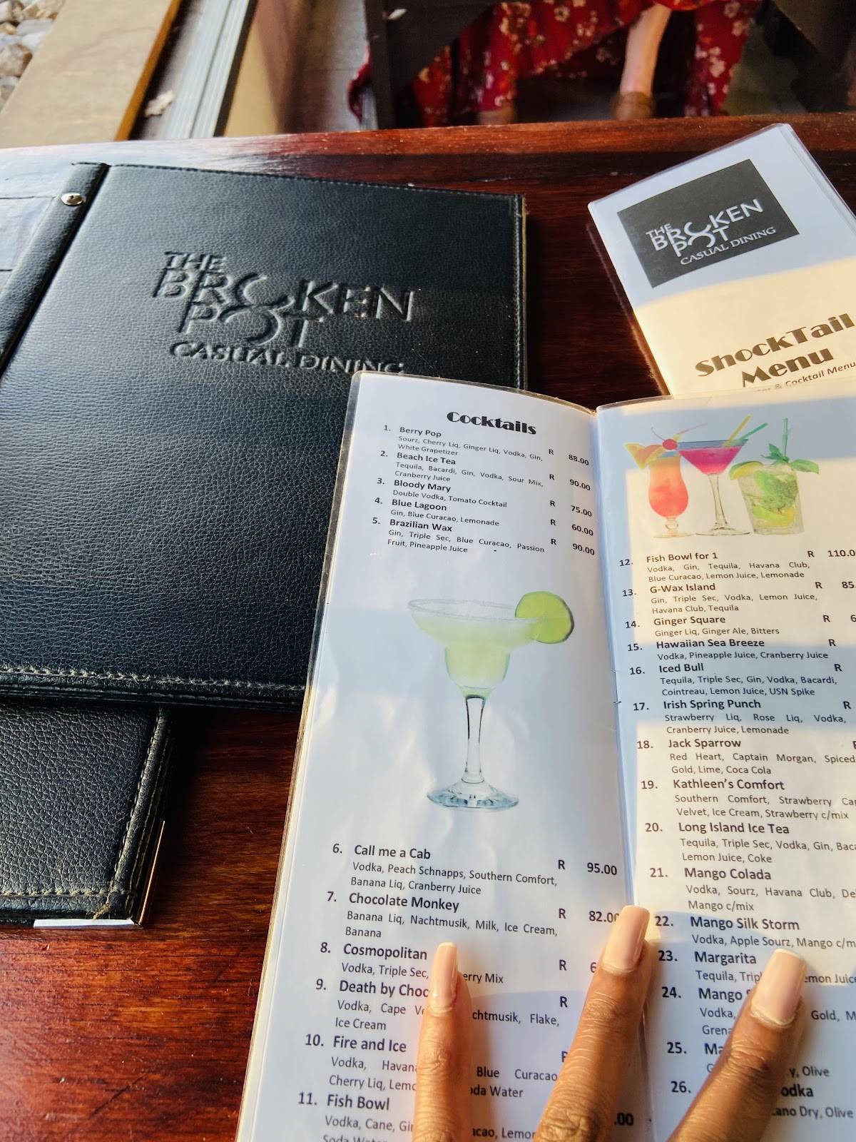 Menu at The Broken Pot restaurant, Potchefstroom
