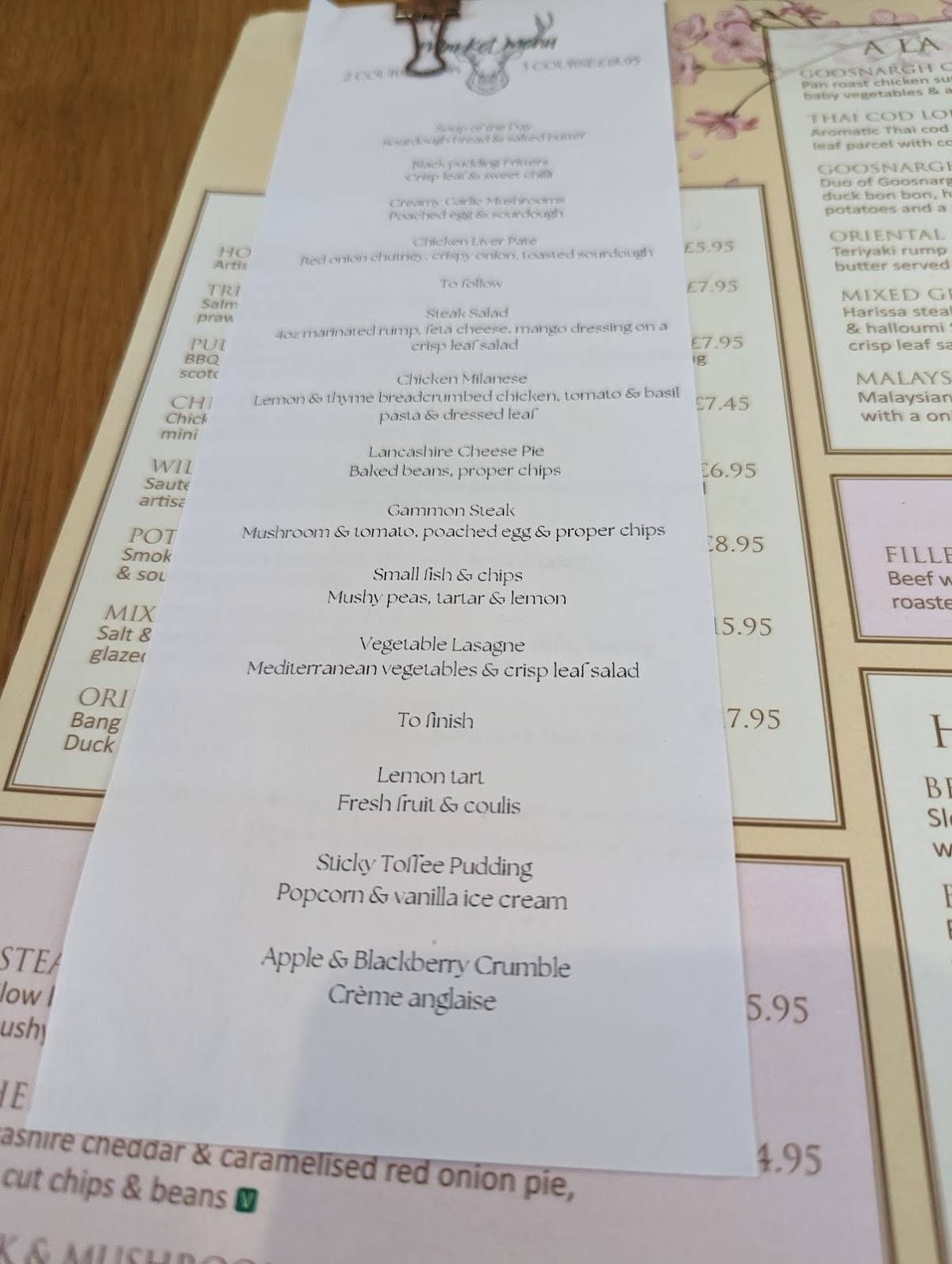 Menu at The Cavendish Arms pub & bar, Chorley