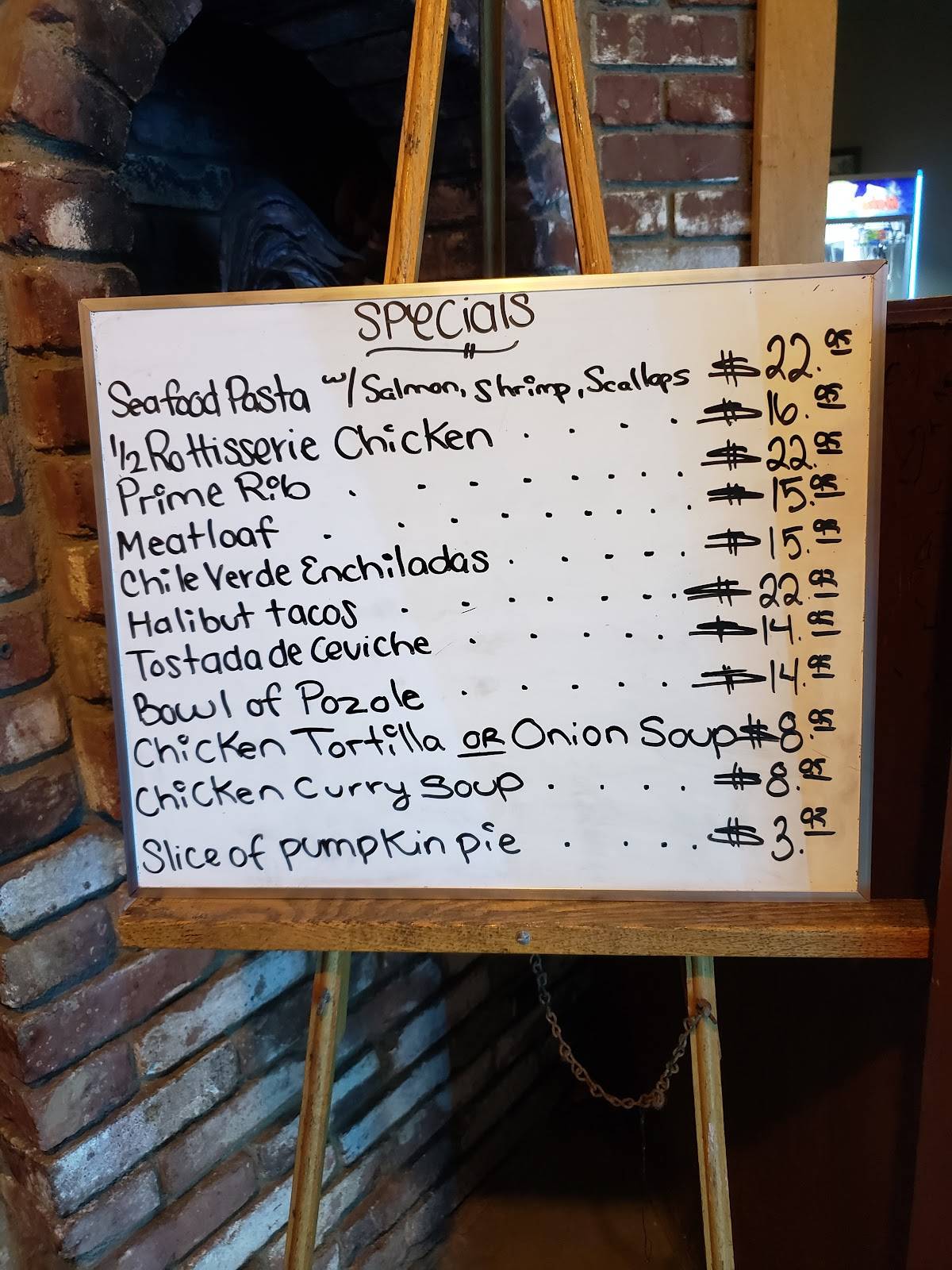 Menu at The Chicken Coop restaurant, Beale Air Force Base