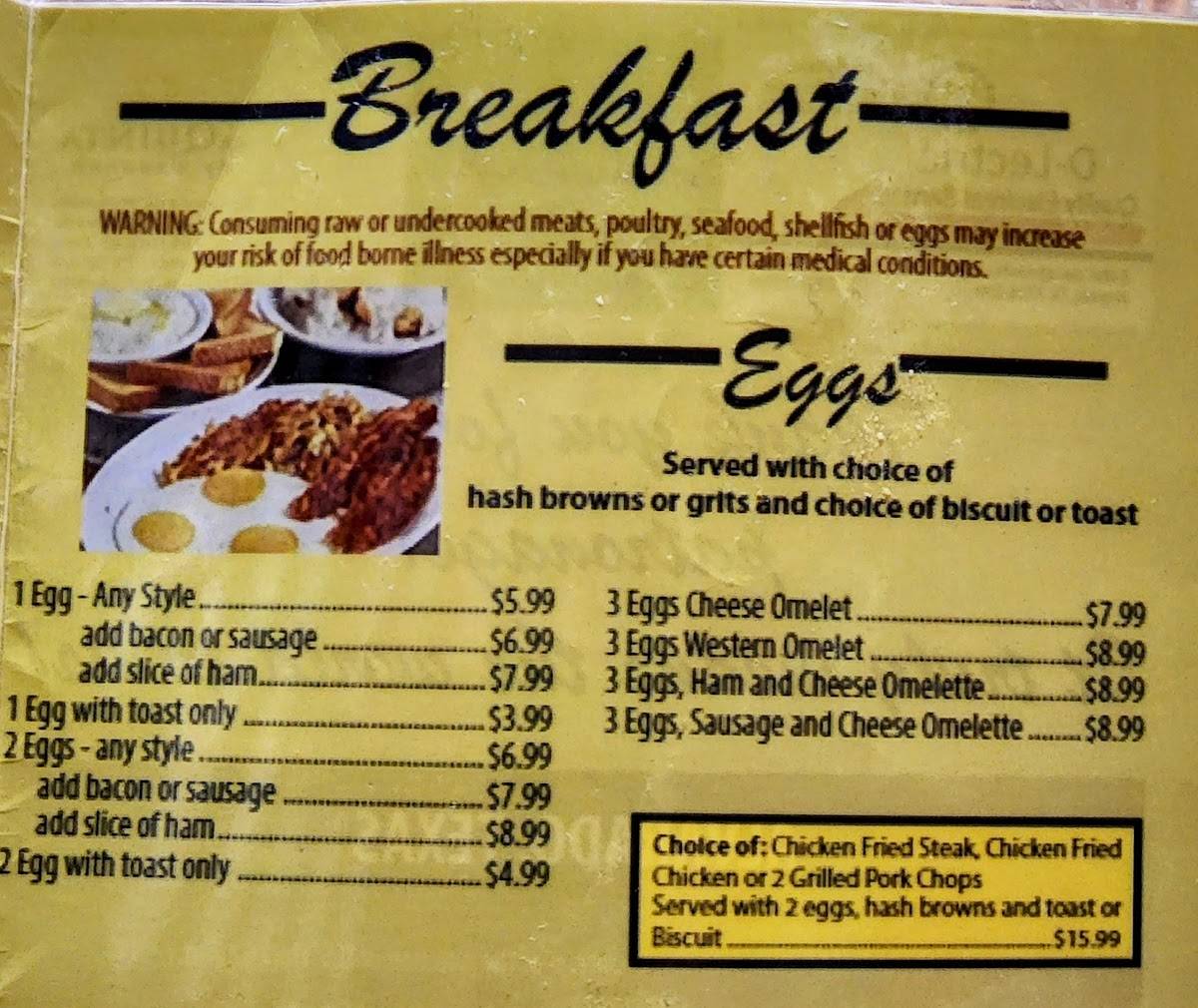 Menu at The Daily Special Cafe, Alvarado