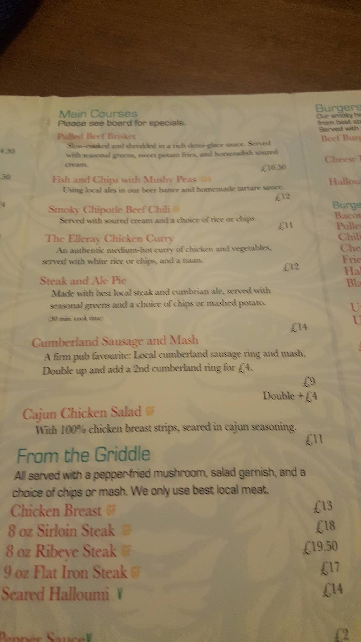 Menu at The Elleray pub & bar, Windermere