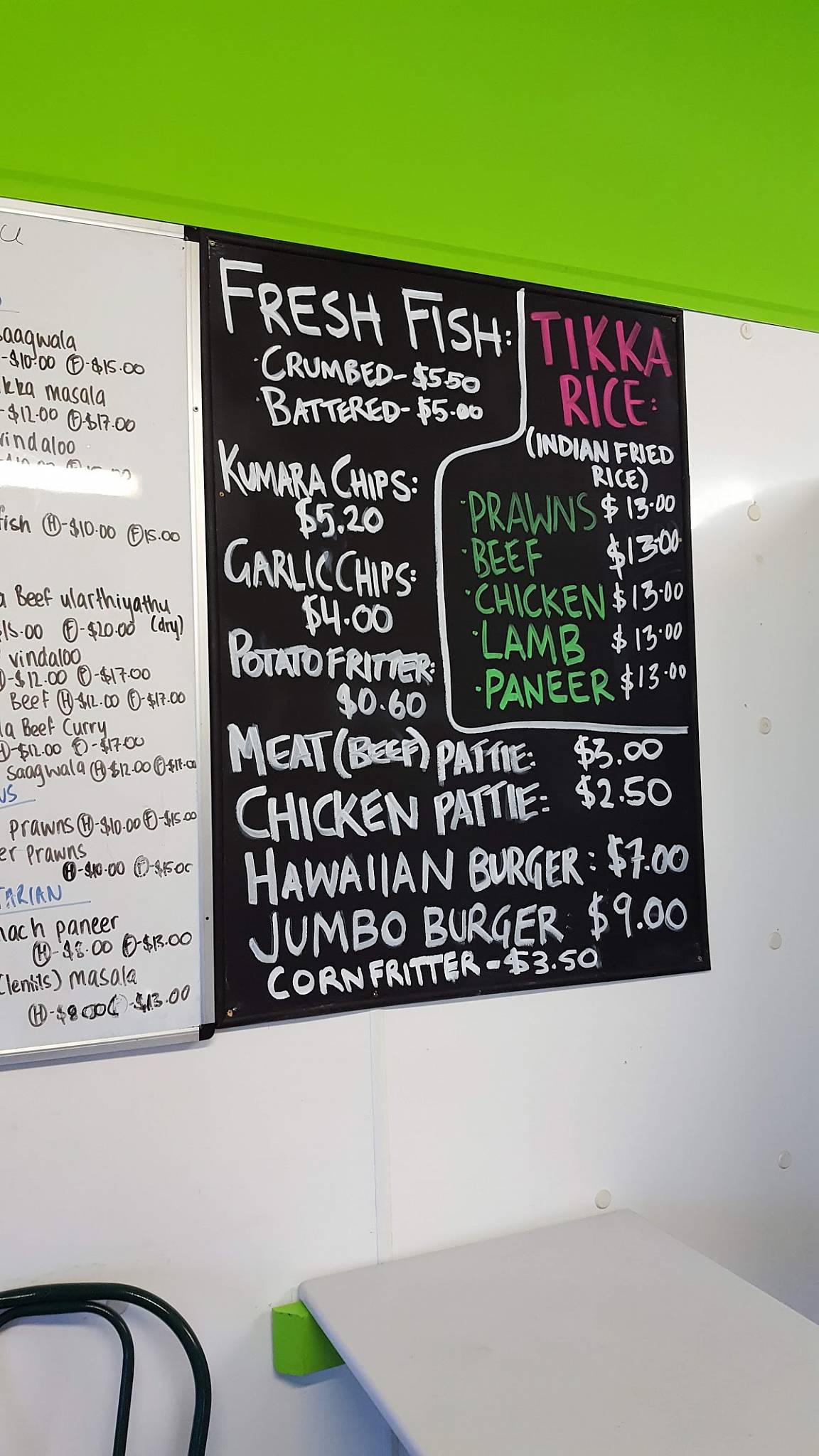 Menu at The Empty Nest Takeaways( Fish N Chips/Indian) restaurant, Ashhurst