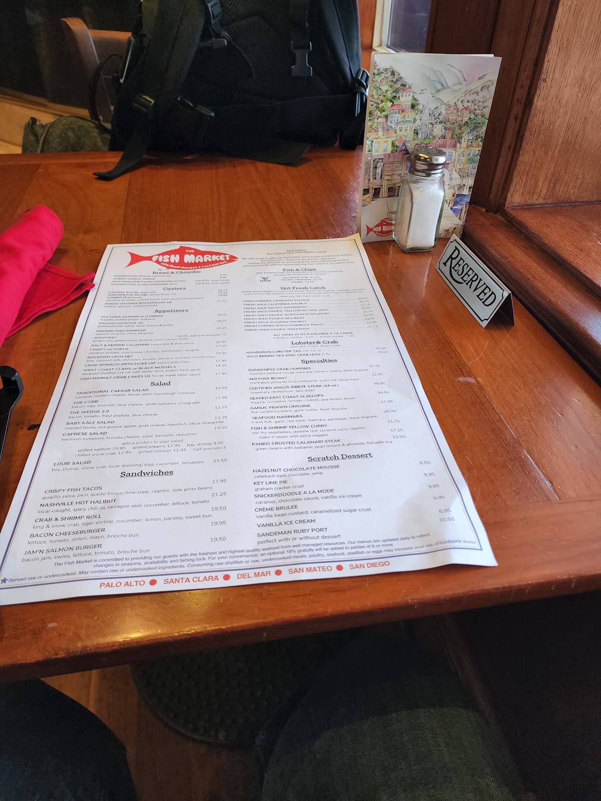 Menu at The Fish Market - San Diego restaurant, San Diego, 750 N Harbor Dr