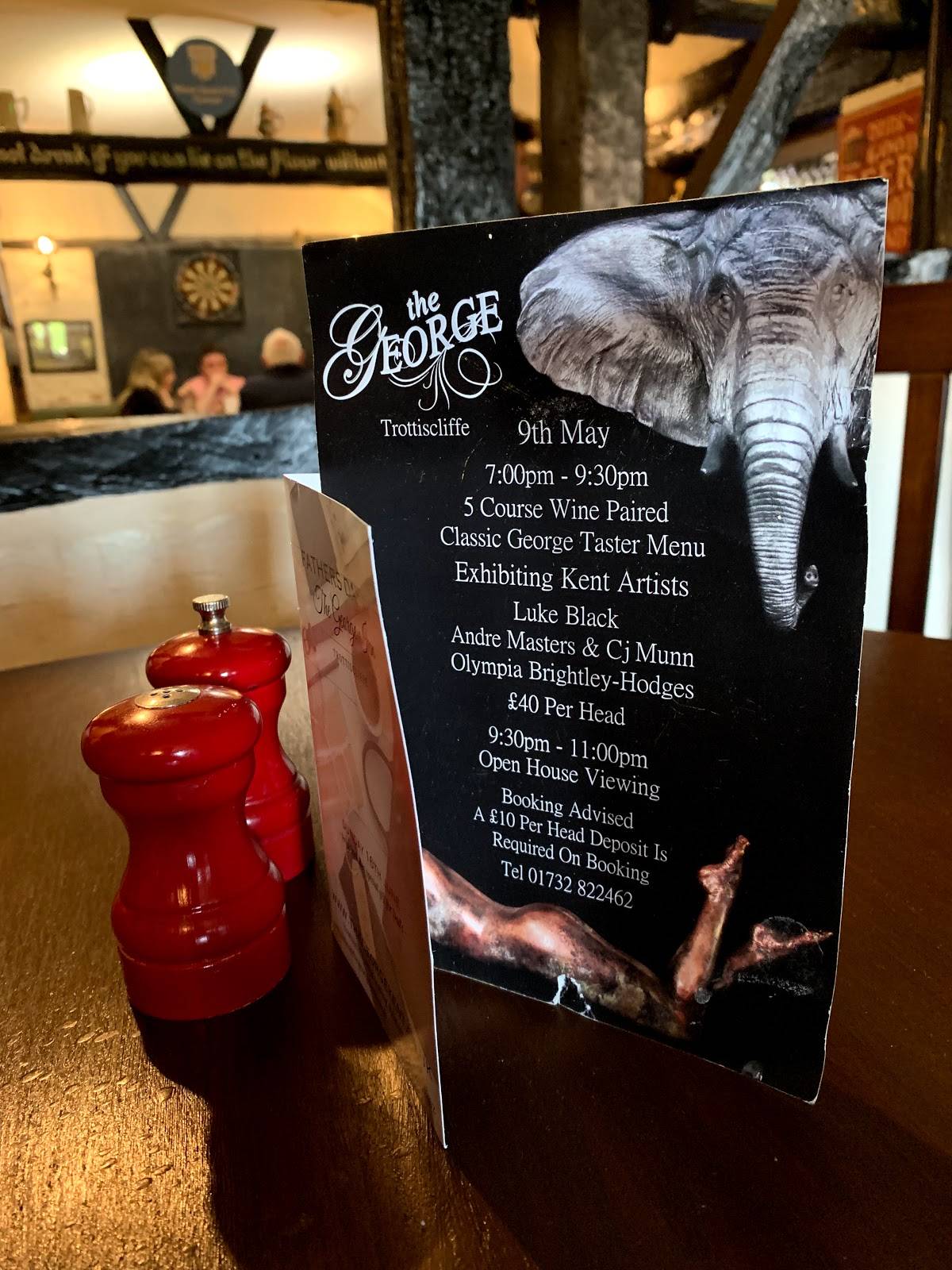 Menu at The George Inn pub & bar, Trottiscliffe, Taylors Ln